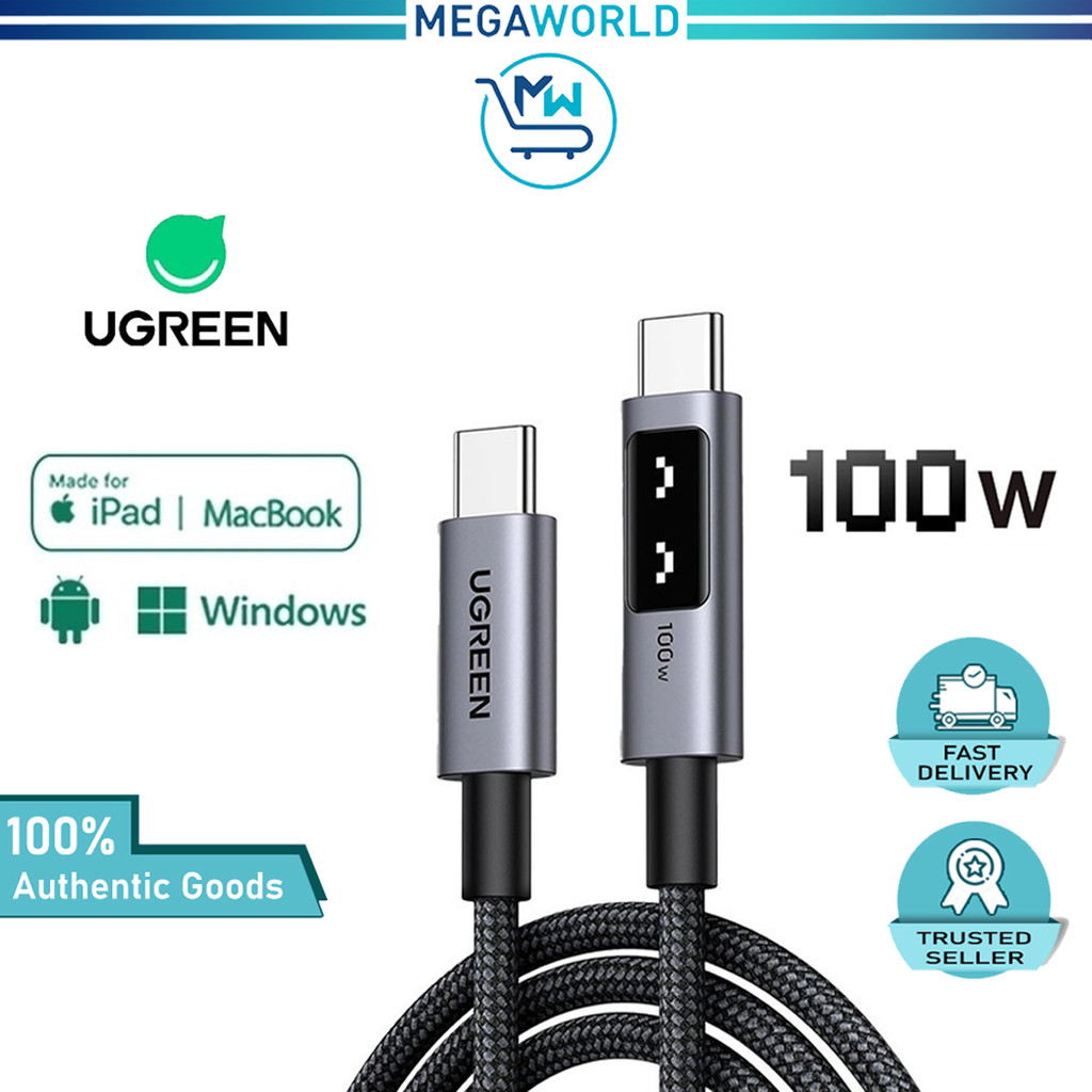 UGREEN UNO 100W PD USB-C to USB-C Cable Fast Charging 5A Nylon Braided ...