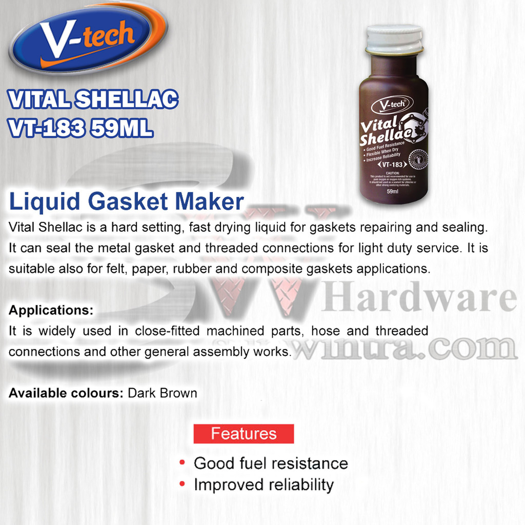 SW HARDWARE V-TECH VT-183 Vital Shellac (Gasket Shellac) (59ml) VT183 ...