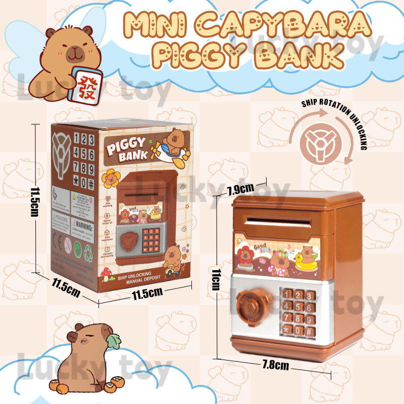 Capybara Kuromi Piggy Bank For Kids Tabung Duit Kanak Kanak ATM Cute ...