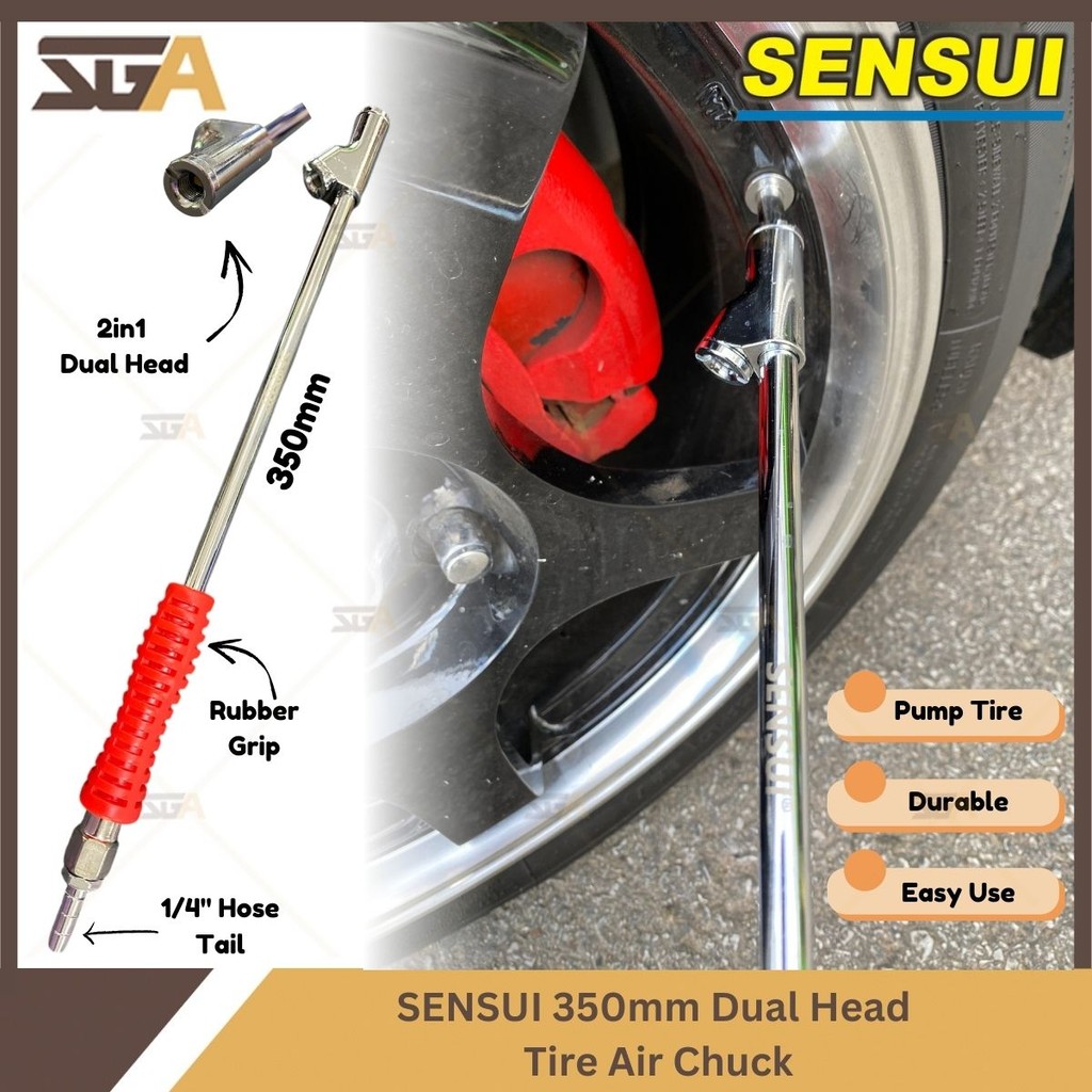 SENSUI Extra Long Air Chuck 350mm | 14" Dual Head | Pam Angin Tayar ...