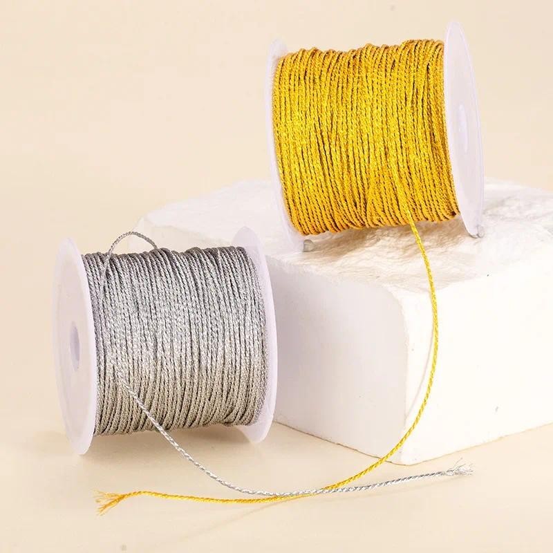 0.2-1MM Plastic Ornament String Silver Gold Color Cord Jewelry Thread ...