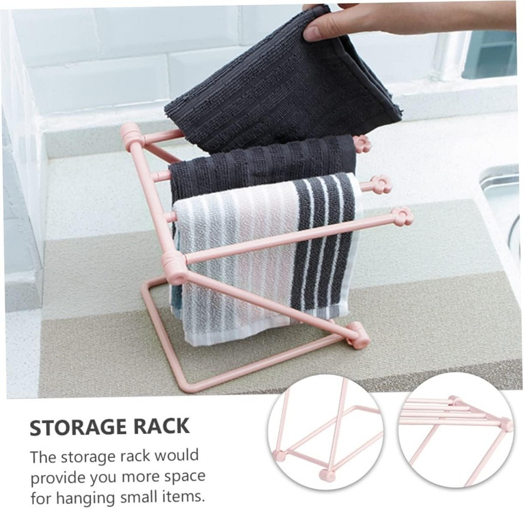 Foldable Kitchen Drying Rack Dish Towel Cup Storage Holder Desktop Hair ...