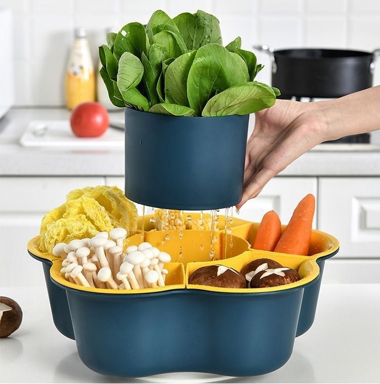 Rotating Steamboat Basket Rotating Hotpot Drain Basket Household ...