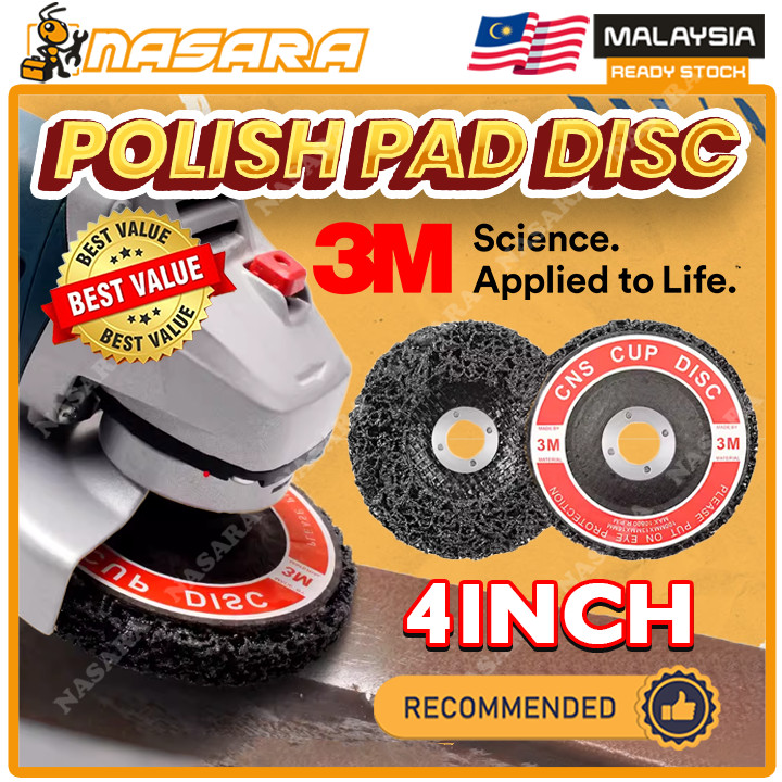Nasara 4Inch 3m CNS Cup Strip Disc Abrasive Grinding Wheel Paint Rust ...