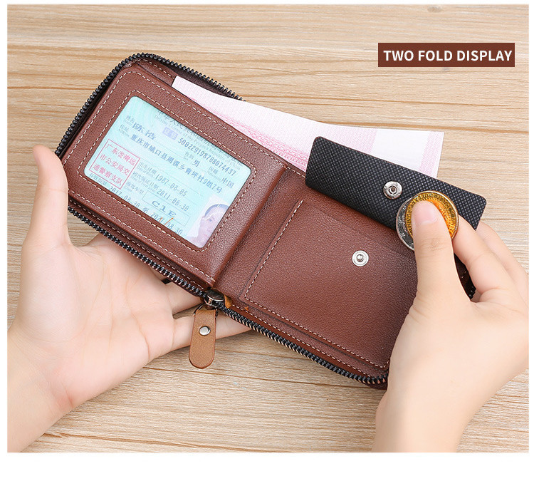 CarrKen New Men's Wallet Retro Horizontal Multi functional Card Bag ...