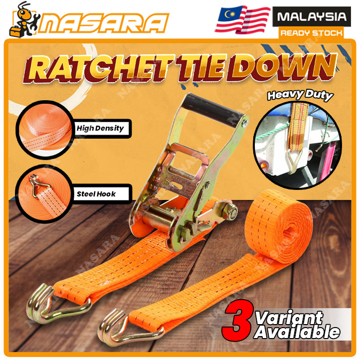 Nasara Heavy Duty Safety Ratchet Tie Down With Metal Lock Lorry Truck ...