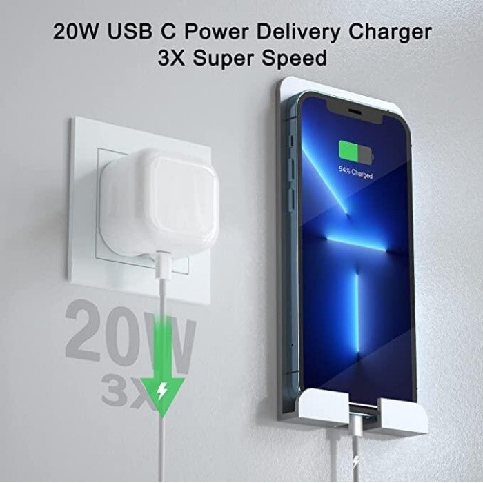 20W Fast Charger Adapter 2Port USB type C output With Cable Compatible ...