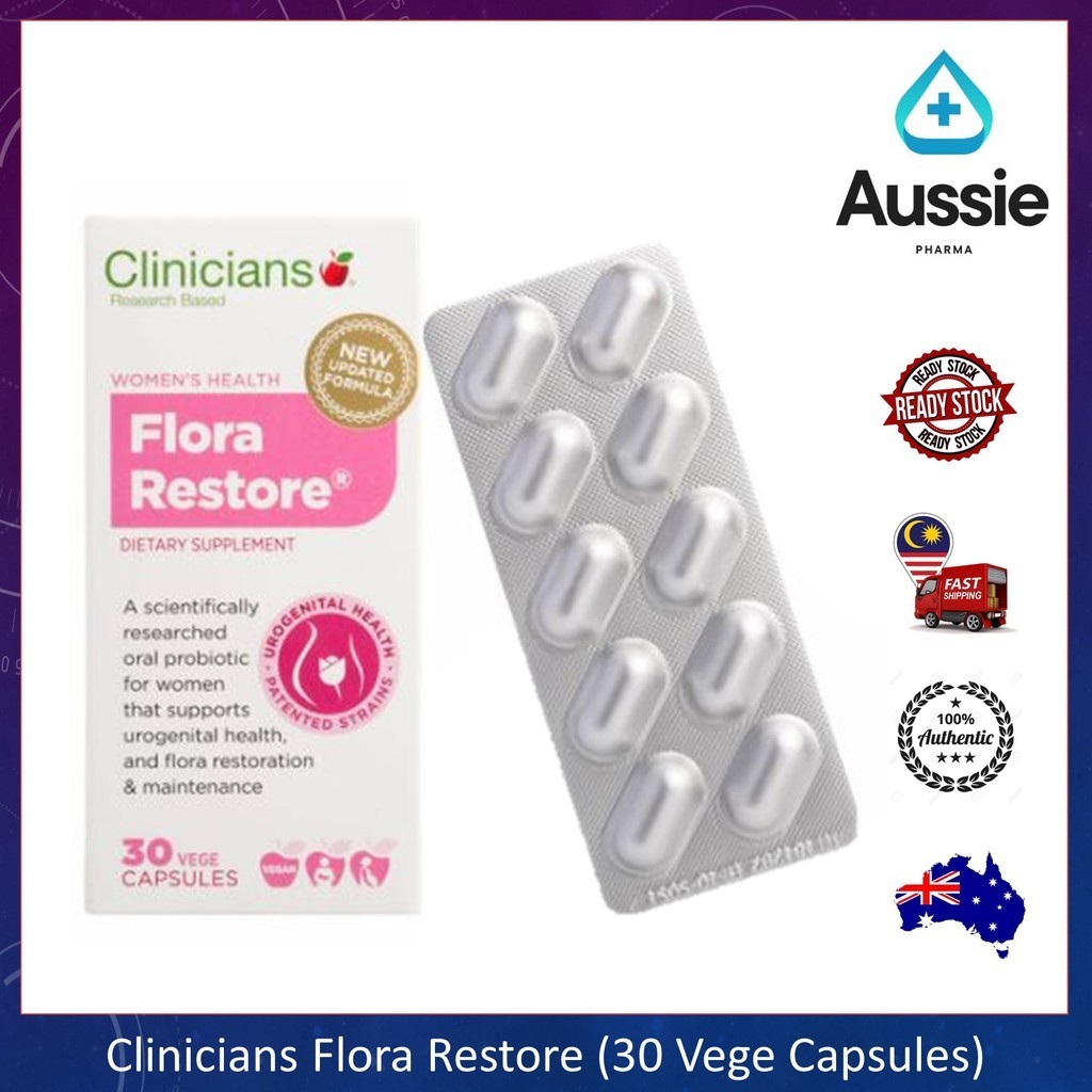 CLINICIANS Flora Restore Oral Probiotic For Women 30 Vege Capsules ...