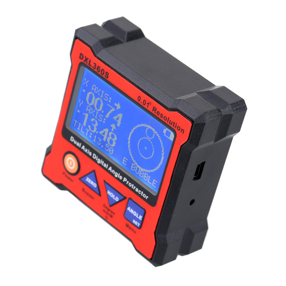 DXL360/DXL360S Dual Axis Digital Angle Protractor with 5 Side Magnetic ...