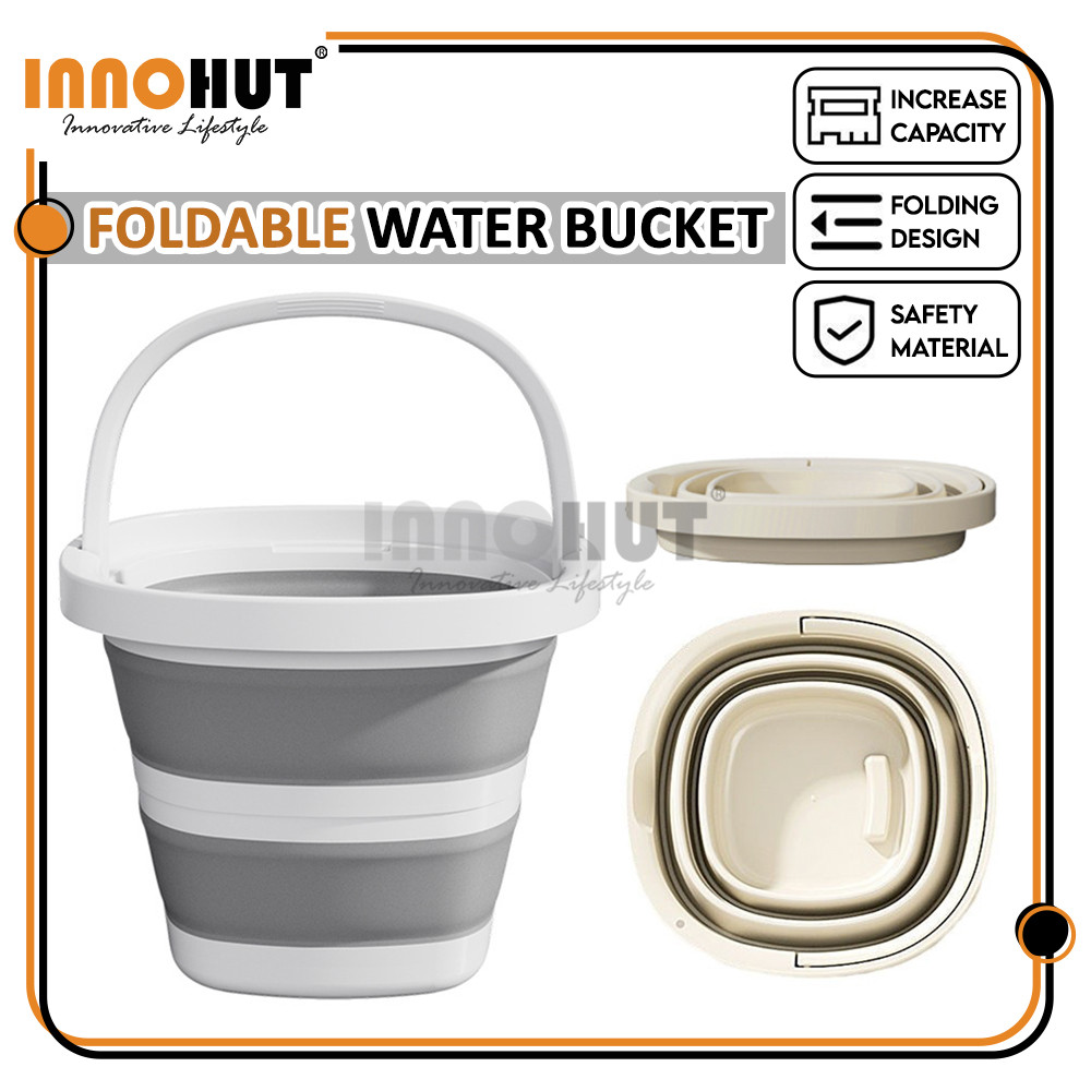 [5L/10L] Innohut Foldable Square Bucket Collapsible Water Bucket Tong ...