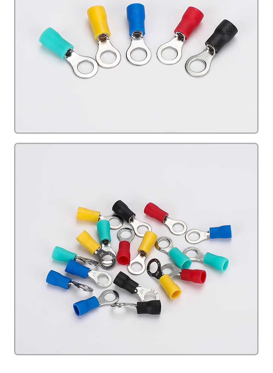 100Pcs Round Insulated Crimp Terminals RV1.25/2/3.5-4/6 Ring electrical ...