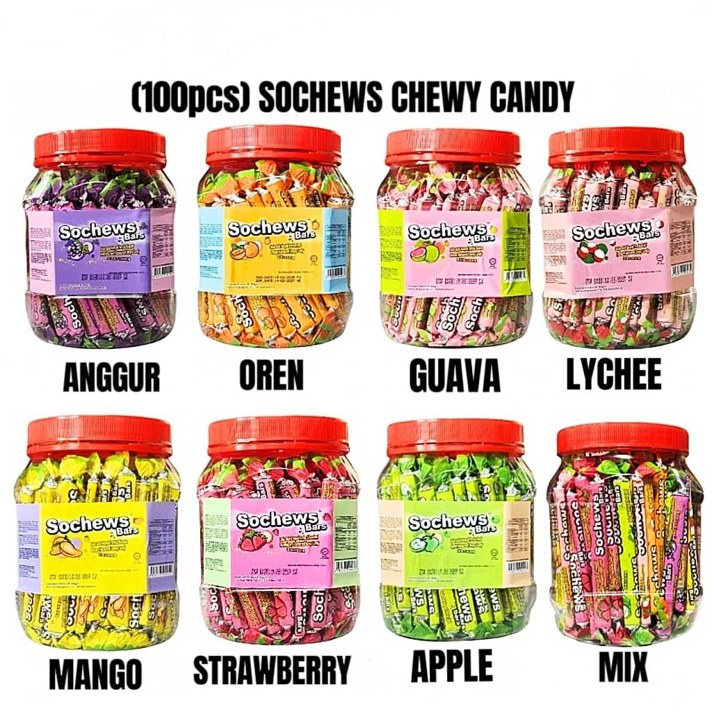 Sochews Long Bars Chewy Candy 50pcs/80pcs/100pcs HALAL | Shopee Malaysia
