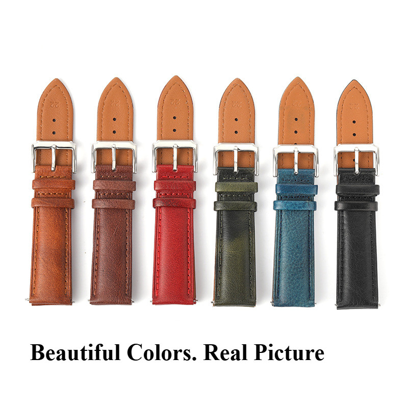 16-24mm Vintage Vegetable Tanned Genuine cow Leather Watch Strap 16mm ...