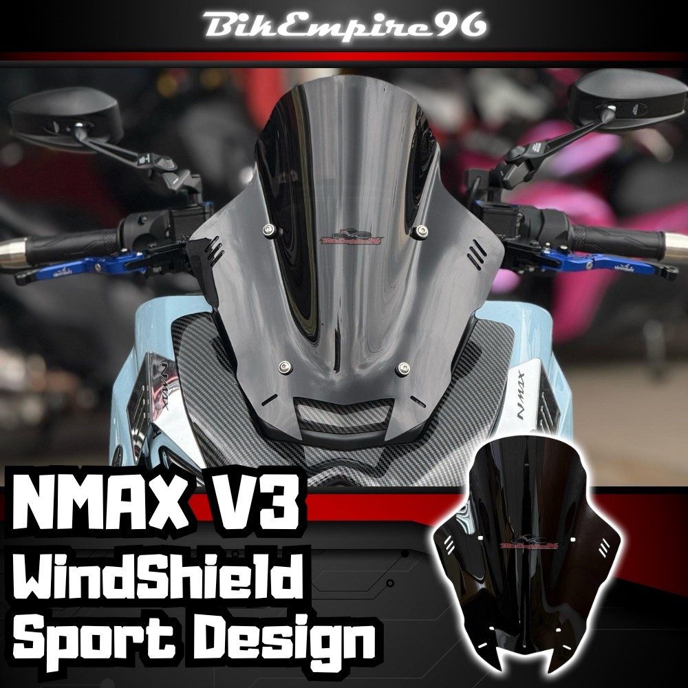 NMAX V3 Sport Design Windshield Smoke Windshield Sporty Windscreen ...