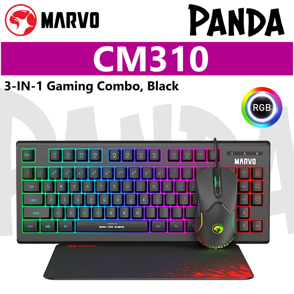 [CLEAR STOCK] Marvo CM310 3-IN-1 Gaming Combo, Black | Shopee Malaysia