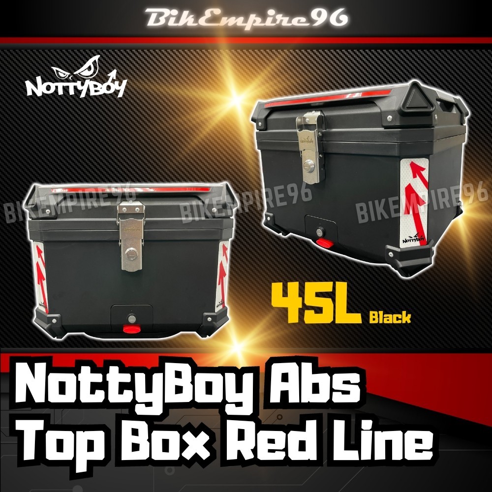 Top Box ABS Red Line come with Backrest Nottyboy Design 45L Waterproof ...