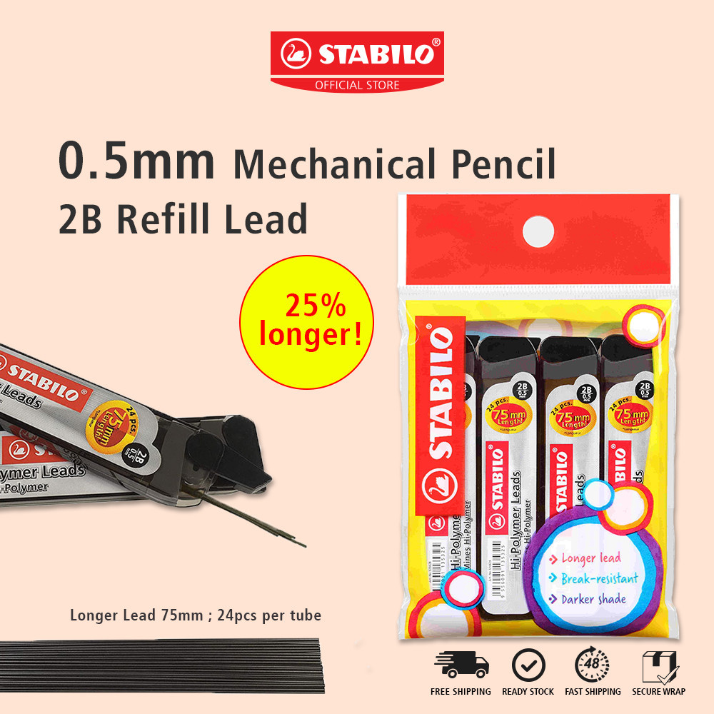 STABILO Mechanical Pencil Refill Lead (Pack of 4/0.5mm) | Shopee Malaysia