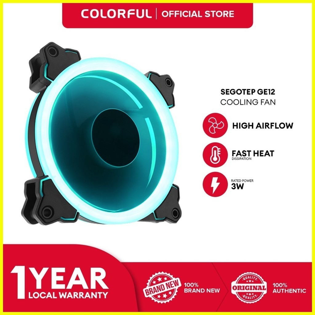 Segotep GE-12 Ring-type LED 12cm Cooling Fans (RGB, Ice Blue, White ...