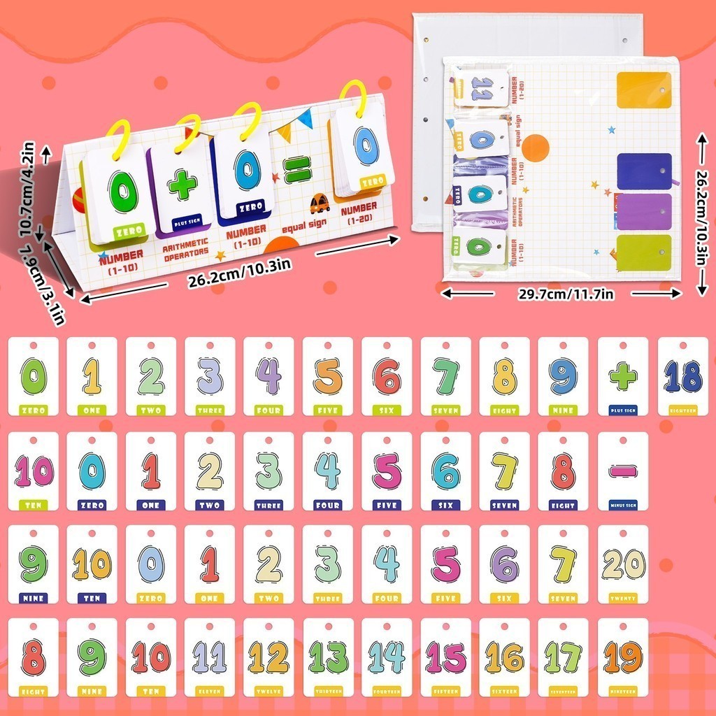 45Pcs Addition and Subtraction Within 20 Flash Card Math Arithmetic ...
