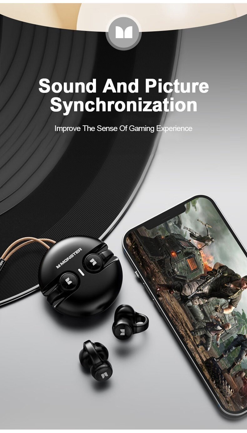 Monster XKT21 Wireless Bluetooth 5.3 TWS Headset Music Sports Quick ...