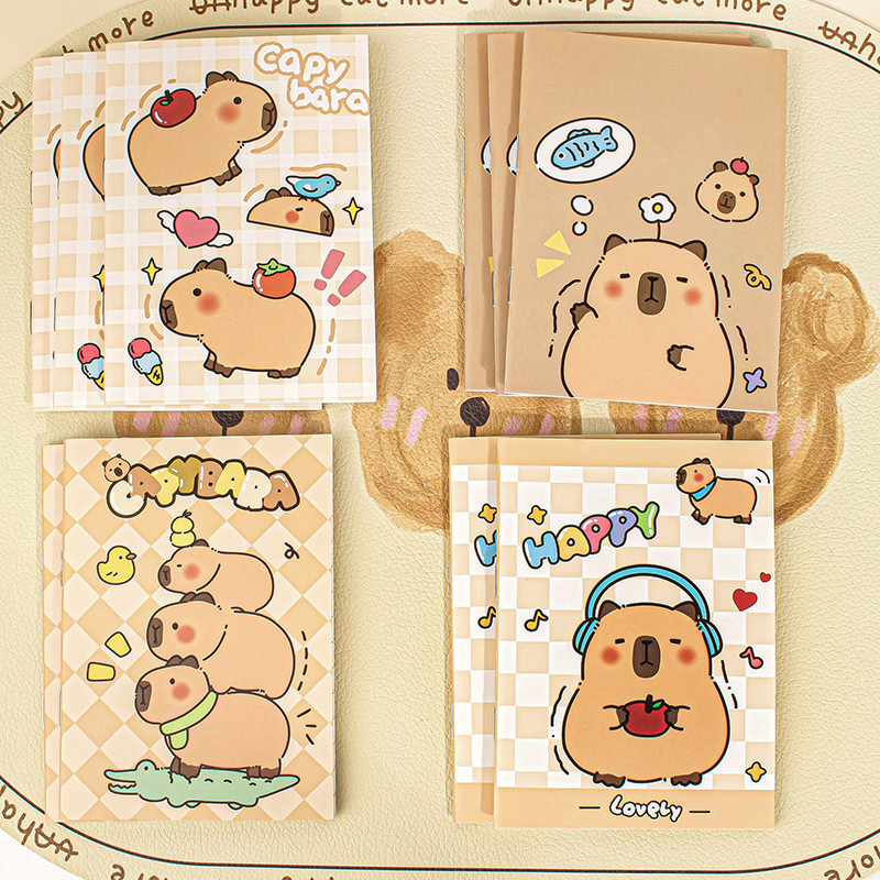 Cute Cartoon Capybara Notebook Bright Color Pattern Mini Notebooks ...