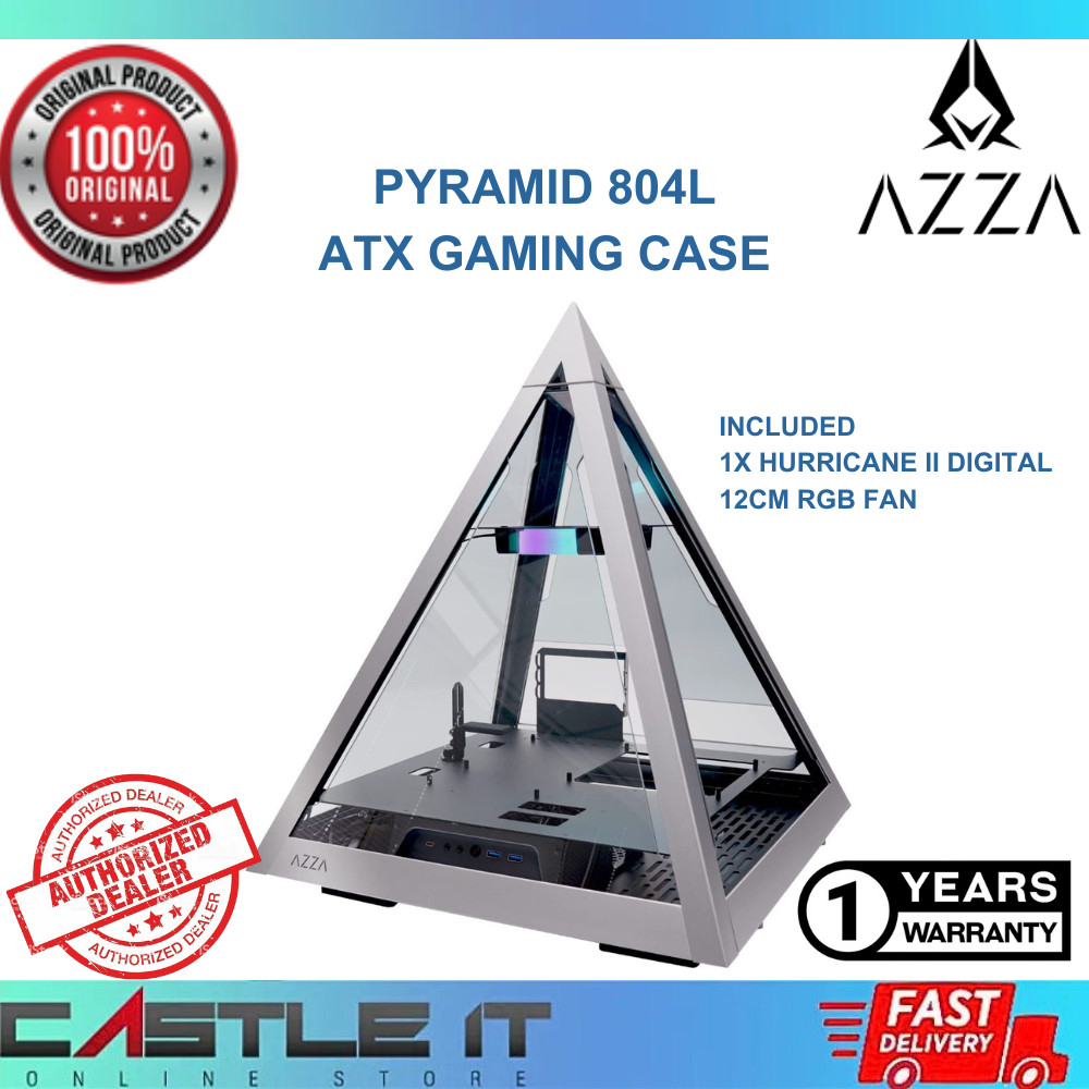 Azza PYRAMID 804L Gaming Premium Casing Case Chassis Included 1x ...