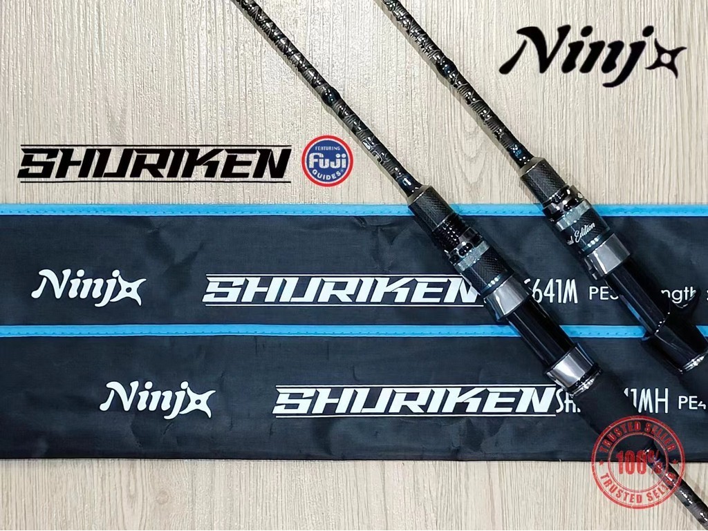 NINJA SHURIKEN SPINNING/ BAITCASTING(BC) JIGGING FISHING ROD | Shopee ...