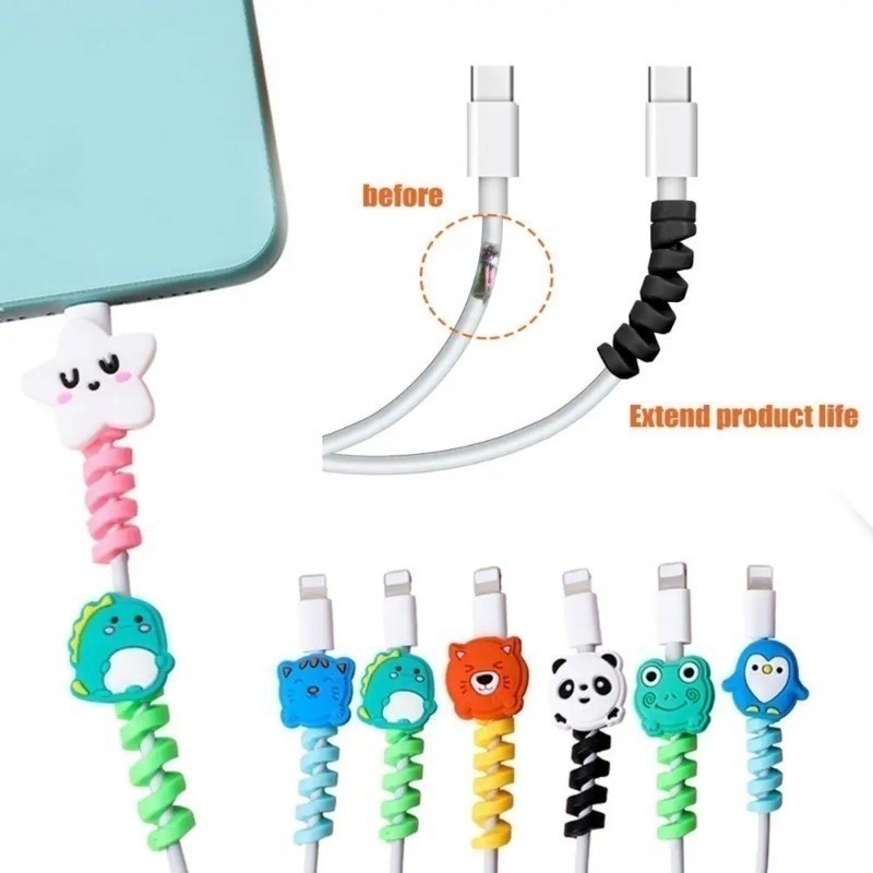 2PCS Candy Color Charging Cord Winder Protector - Anti-Break Cable ...