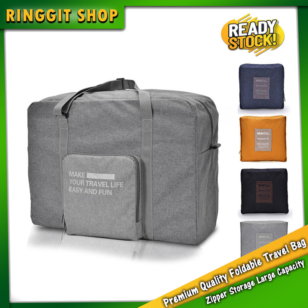 Ringgit Shop Foldable Travel Bag Zipper Storage Large Capacity Pouch ...