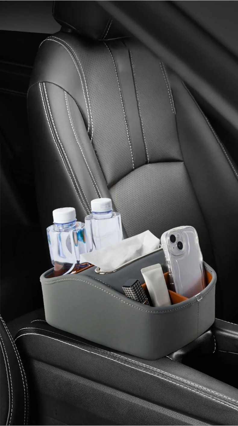 Car Armrest Box Universal Center Console Organizer Multi-Functional Pu ...