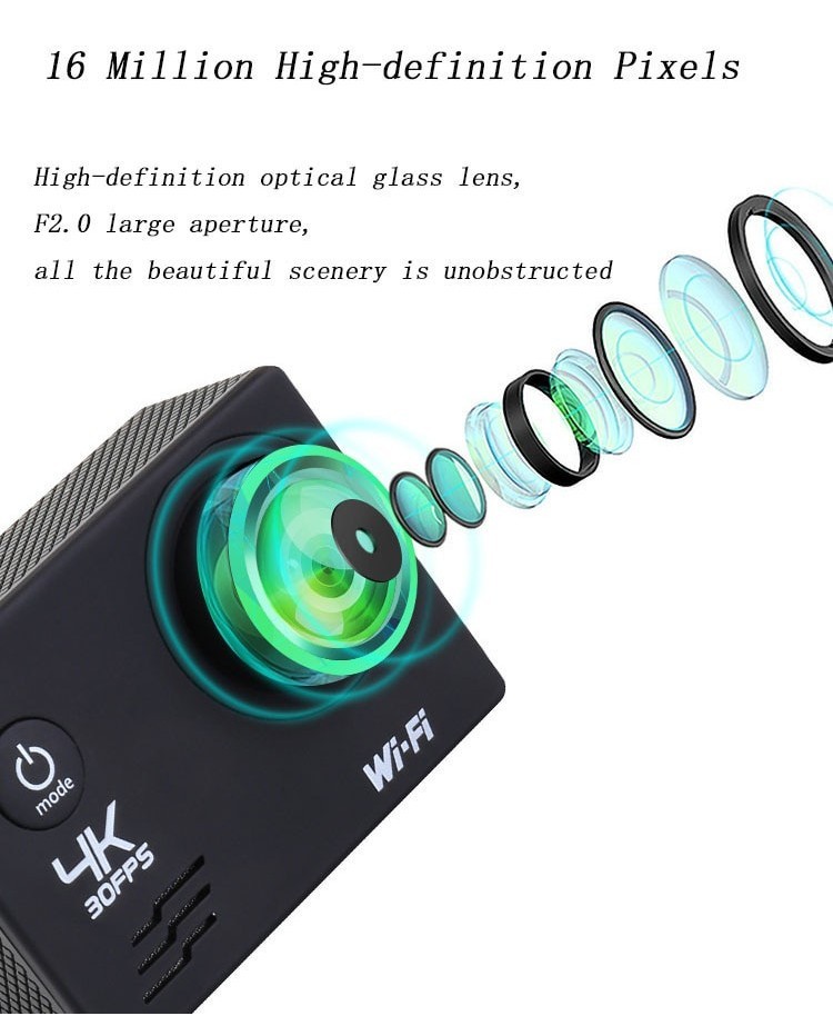 Orig AUSEK Q37CR Waterproof EIS Ultra HD 4K / 60fps Anti-shake HD ...