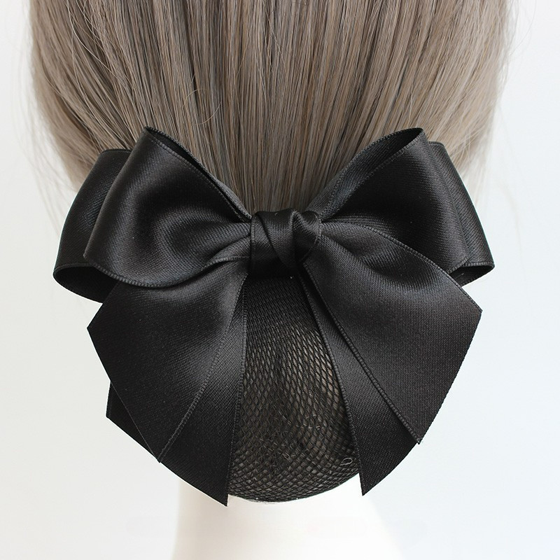 Career Women Bun Hair Net Bow Hairpin Professional Women's Hair ...