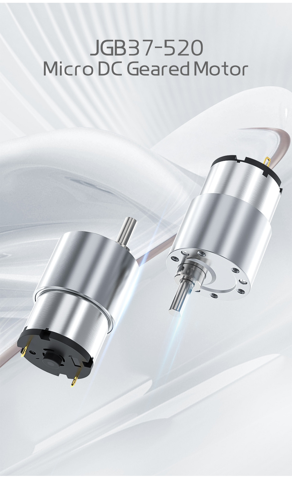 JGB37-520 Miniature High Torque Metal Gear Reducer Motor with Bracket ...