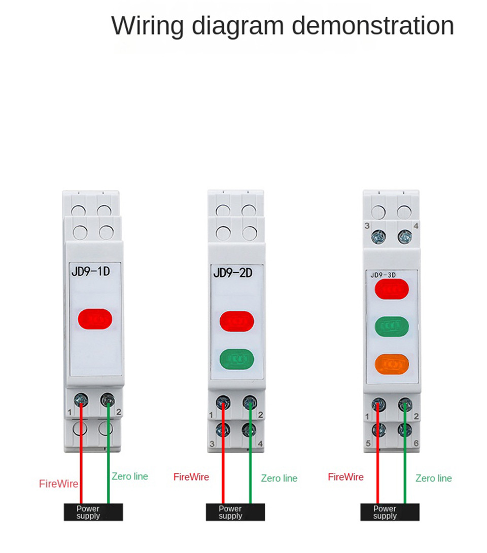 Din Rail type Power indicator light LED signal light 220v 24v ...