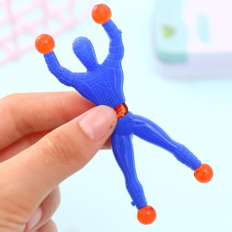 Flexible Elastic Climbing Spider Man Toys Flip Plastic Sticky Stretchy ...