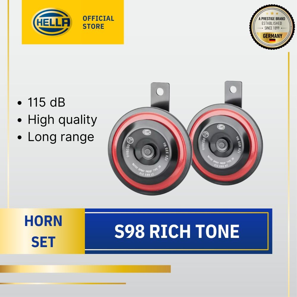 HELLA S98 Rich Tone Disc Horn Set for all vehicles 12V 115dB dual tone ...