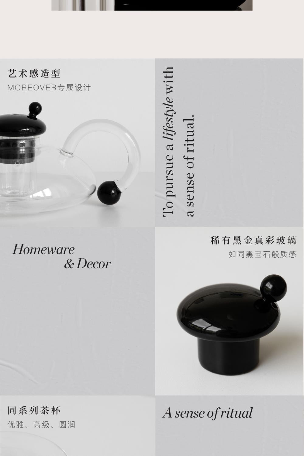 Nordic Style Glass Tea Set Flower Tea Fruit Tea Heating Tea Maker High ...