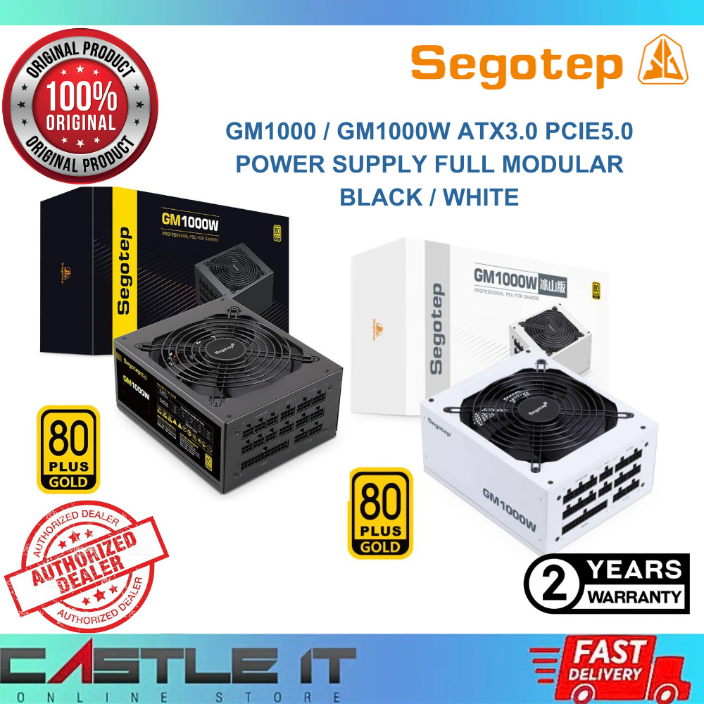 Segotep GM1000 / GM1000W BLACK WHITE ATX3.0 PCIE5.0 Power Supply Full ...