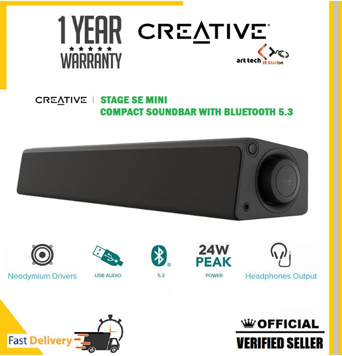 CREATIVE STAGE SE MINI COMPACT SOUNDBAR WITH BLUETOOTH 5.3 | Shopee ...