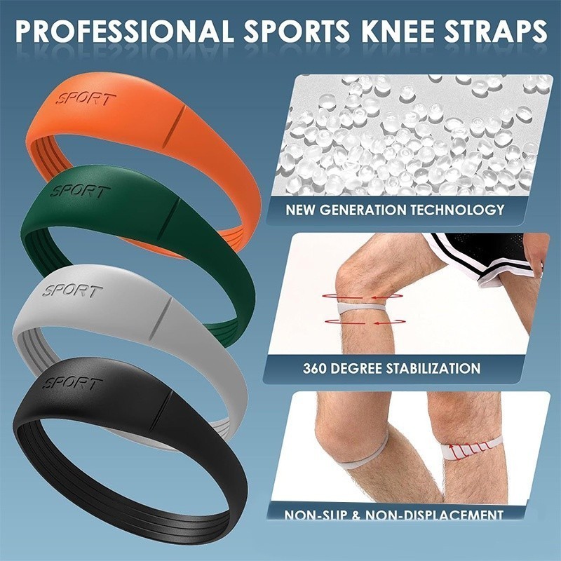 2PCS Knee Straps Silicone Knee Support Patella Knee Strap Fixed ...