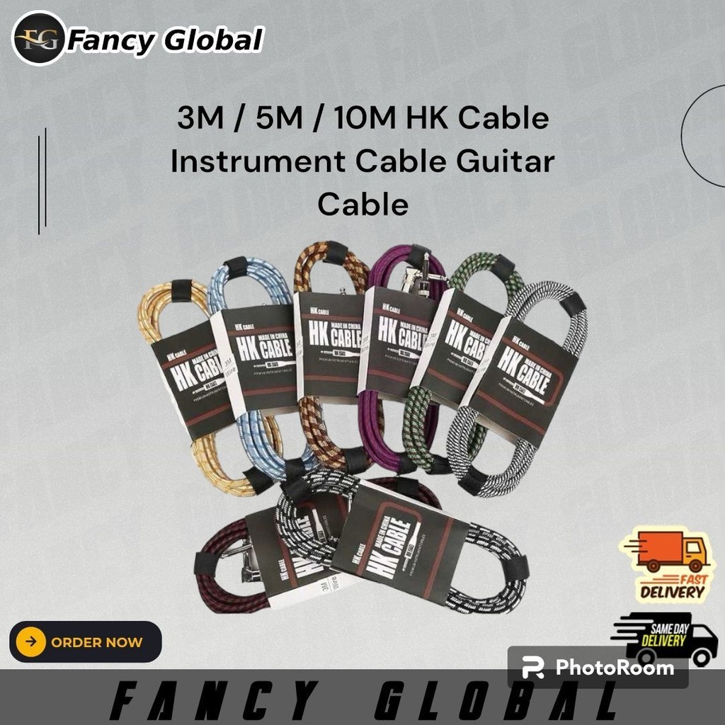 KABEL INSTRUMEN HK – 3M / 5M / 10M GITAR AKUSTIK/GITAR ELEKTRIK ...