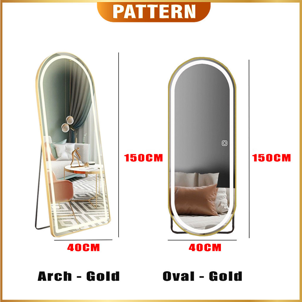 PATTERN LED Full Length Arch Mirror 150cm x 40cm LED Mirror with Light ...