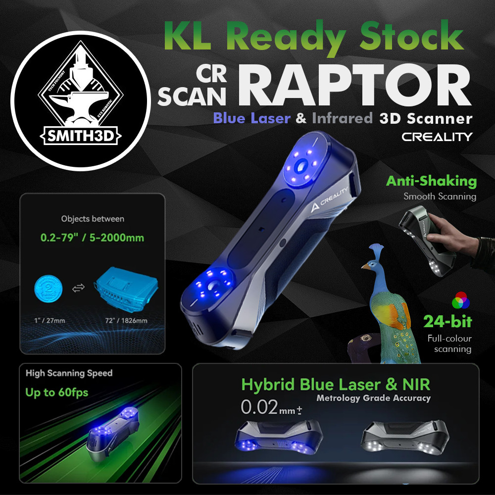 [READY STOCK]Creality CR Scan Raptor, Portable Handheld Scanner 0.02mm ...