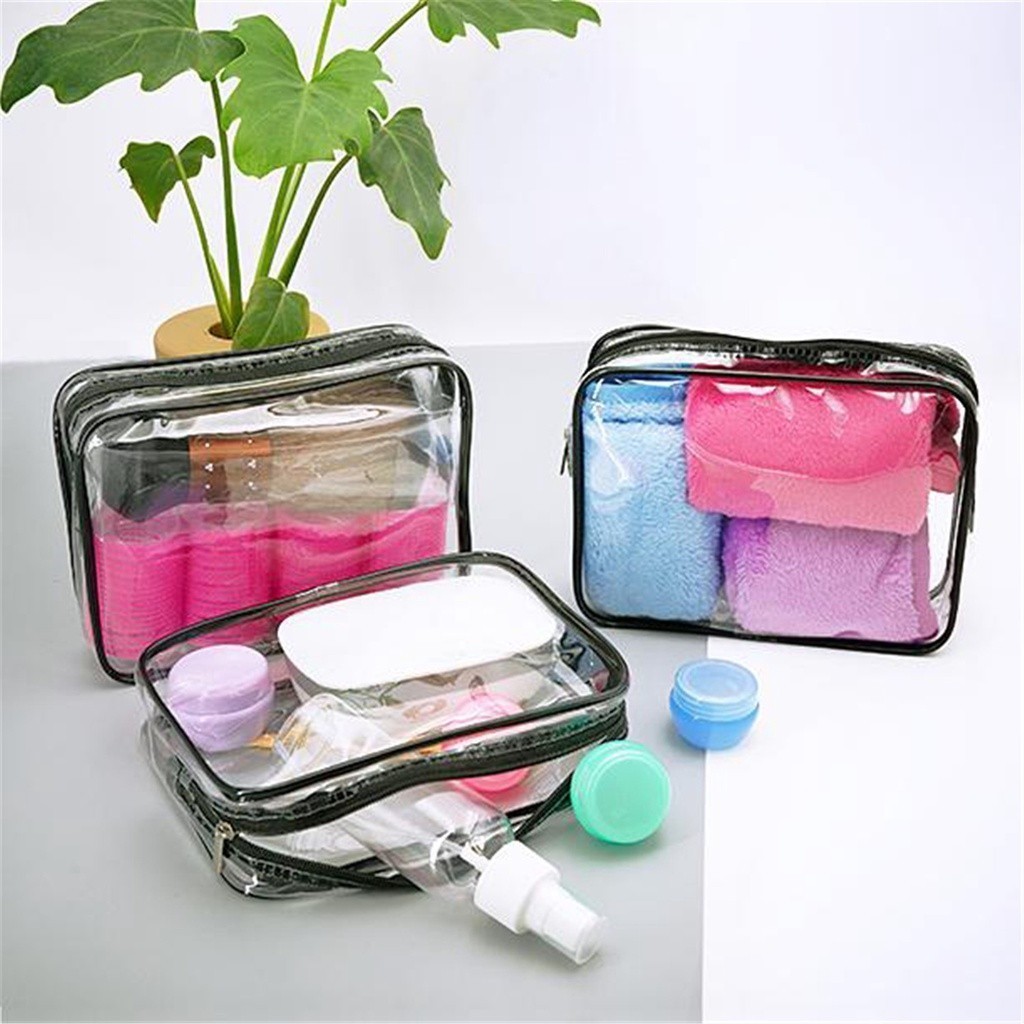 Clear PVC Travel Toiletry Bag / Waterproof Vinyl Organizer Clear Makeup ...