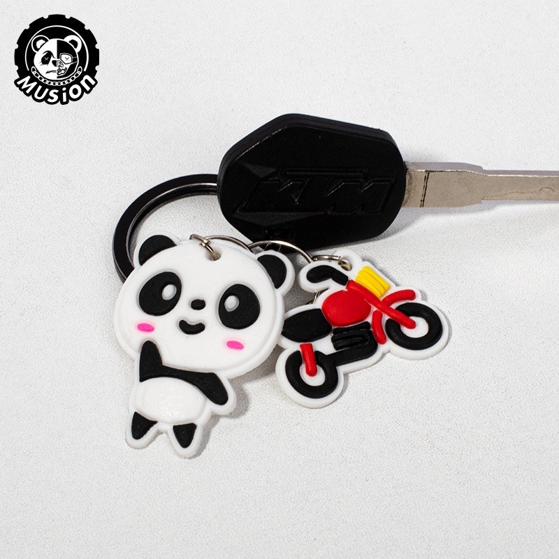 Musion Cartoon Key Chain Cute Panda KeyChain Pendant Key Ring PVC ...