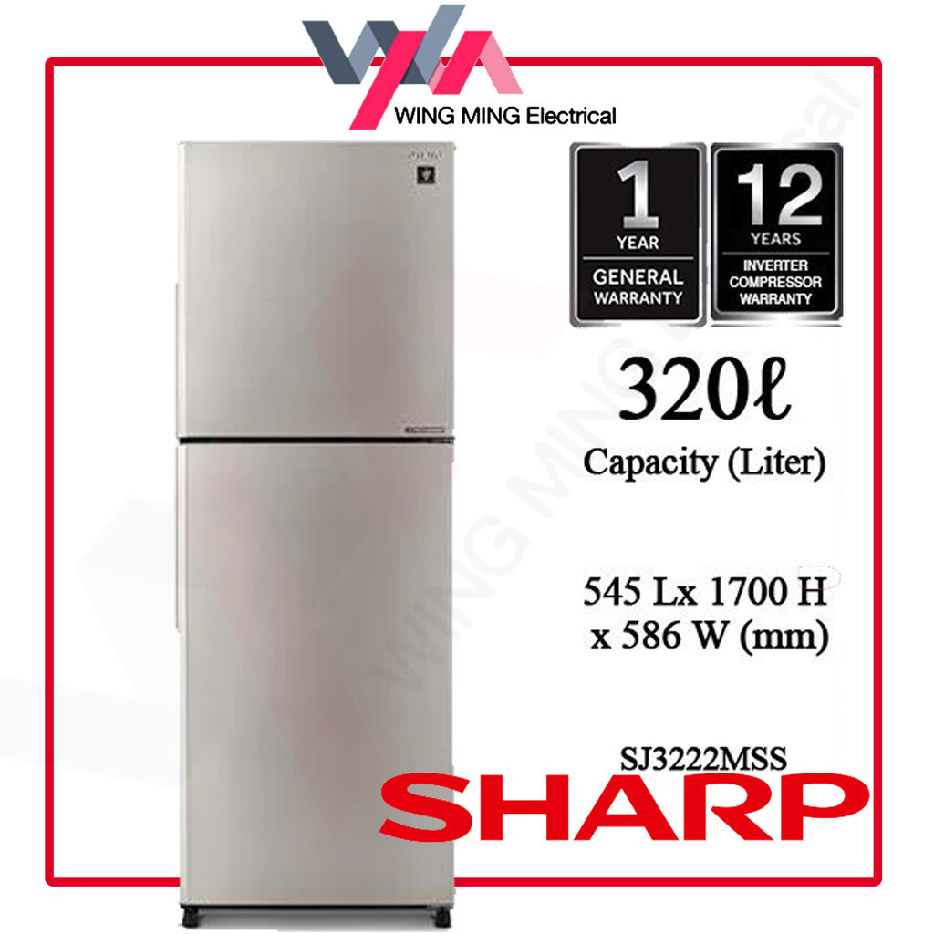 Sharp 320L Folio Refrigerator 2 Door/Peti Ais 2 Pintu Inverter ...