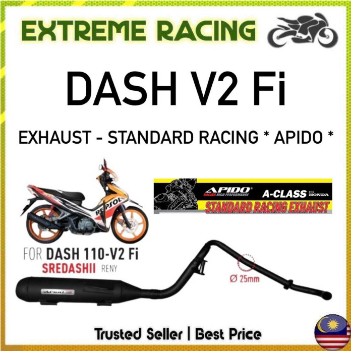 Apido Standard Racing 25MM Exhaust Muffler Pipe Ekzos Exzos Ejos Paip ...