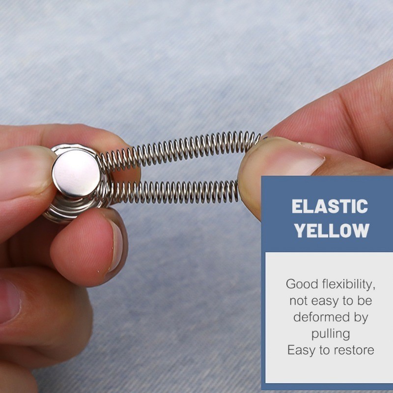 10Pcs Metal Spring Extender Button - For Pants Jeans - Adjustable Waist ...