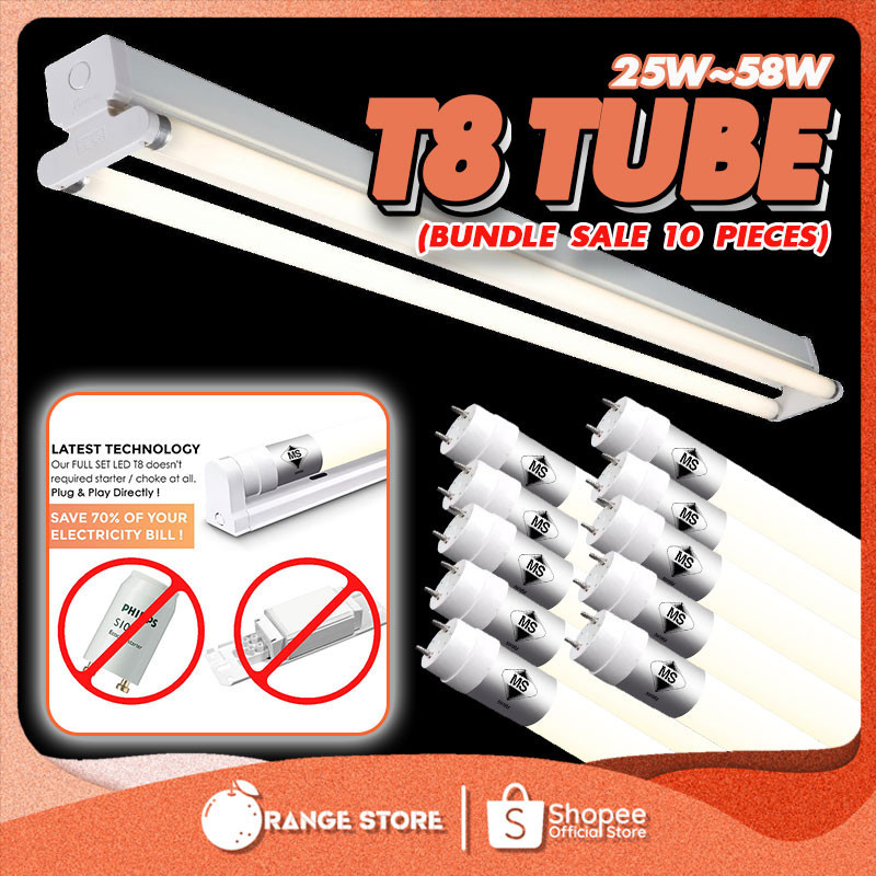 T8 LED Tube 10 Pieces Bundle Lampu Led Siling Led Ceiling Light Panjang ...