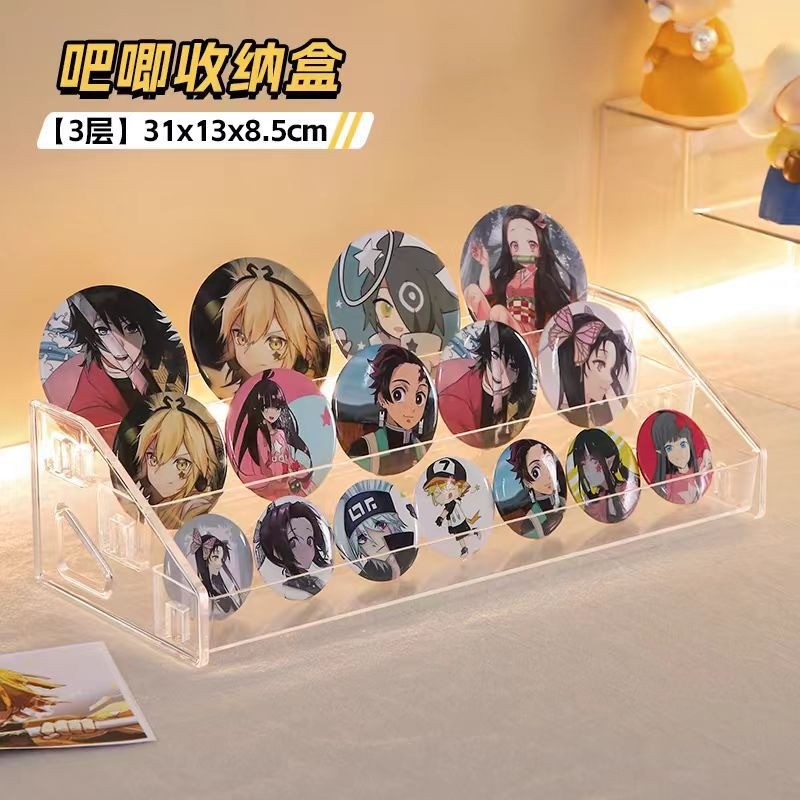 Acrylic badge display rack, badge storage box, ladder rack, standing ...